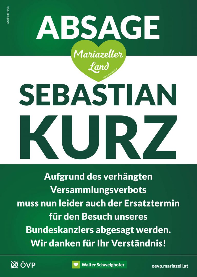 Absage aufgrund des Versammlungsverbots | ÖVP Mariazeller Land